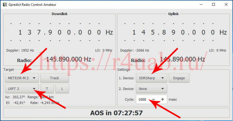 SDRSharp + Gpredict DDE Tracker / SDRSharp satellite tracking | R4UAB